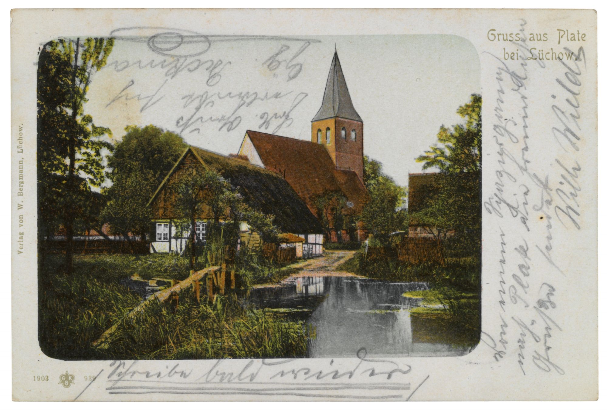 Wendland-Archiv - Kirche, Drawehner Jeetzel mit Furt und Steg